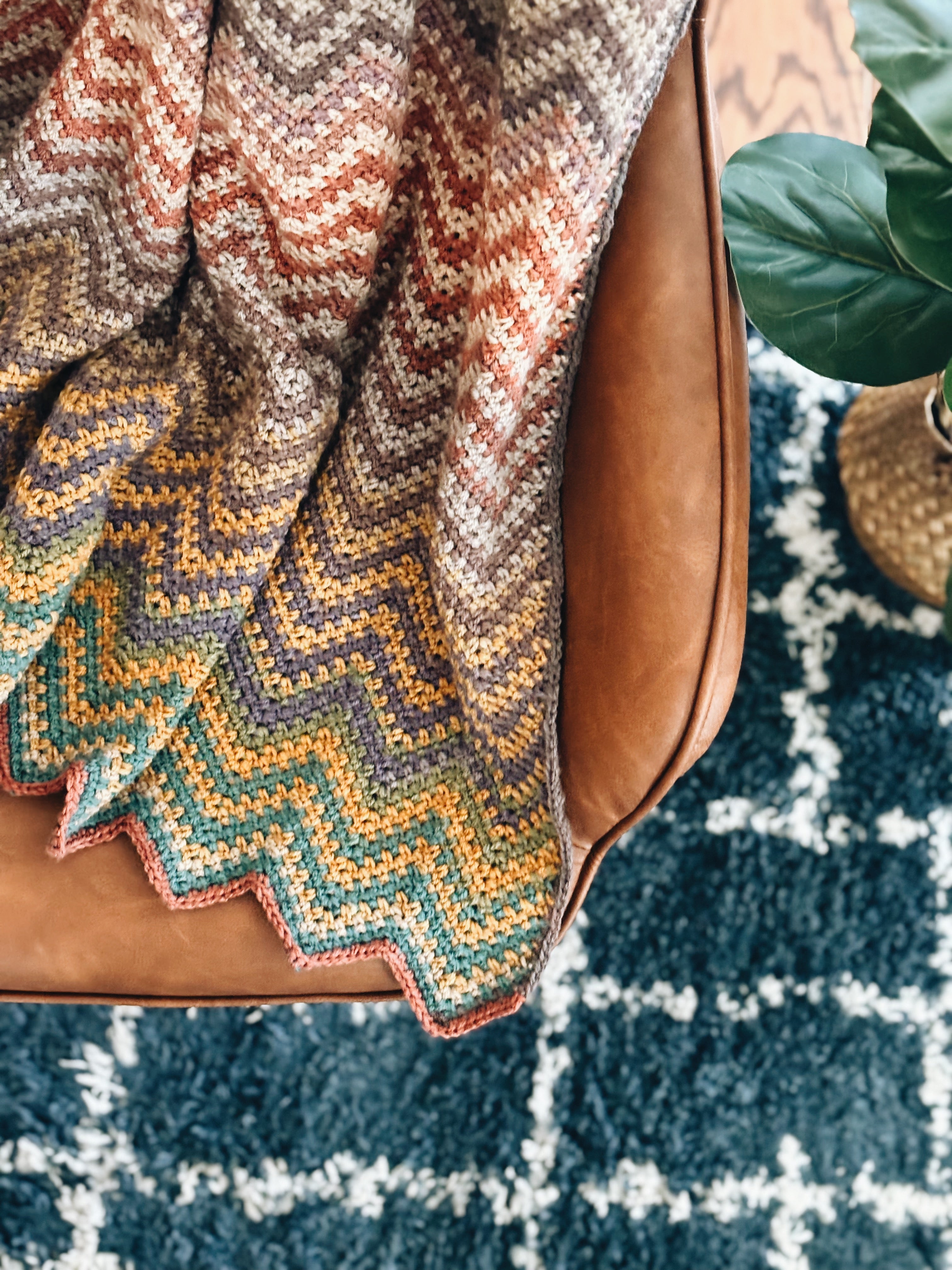 Crochet Ripple Moss Stitch Blanket – I Can Crochet That