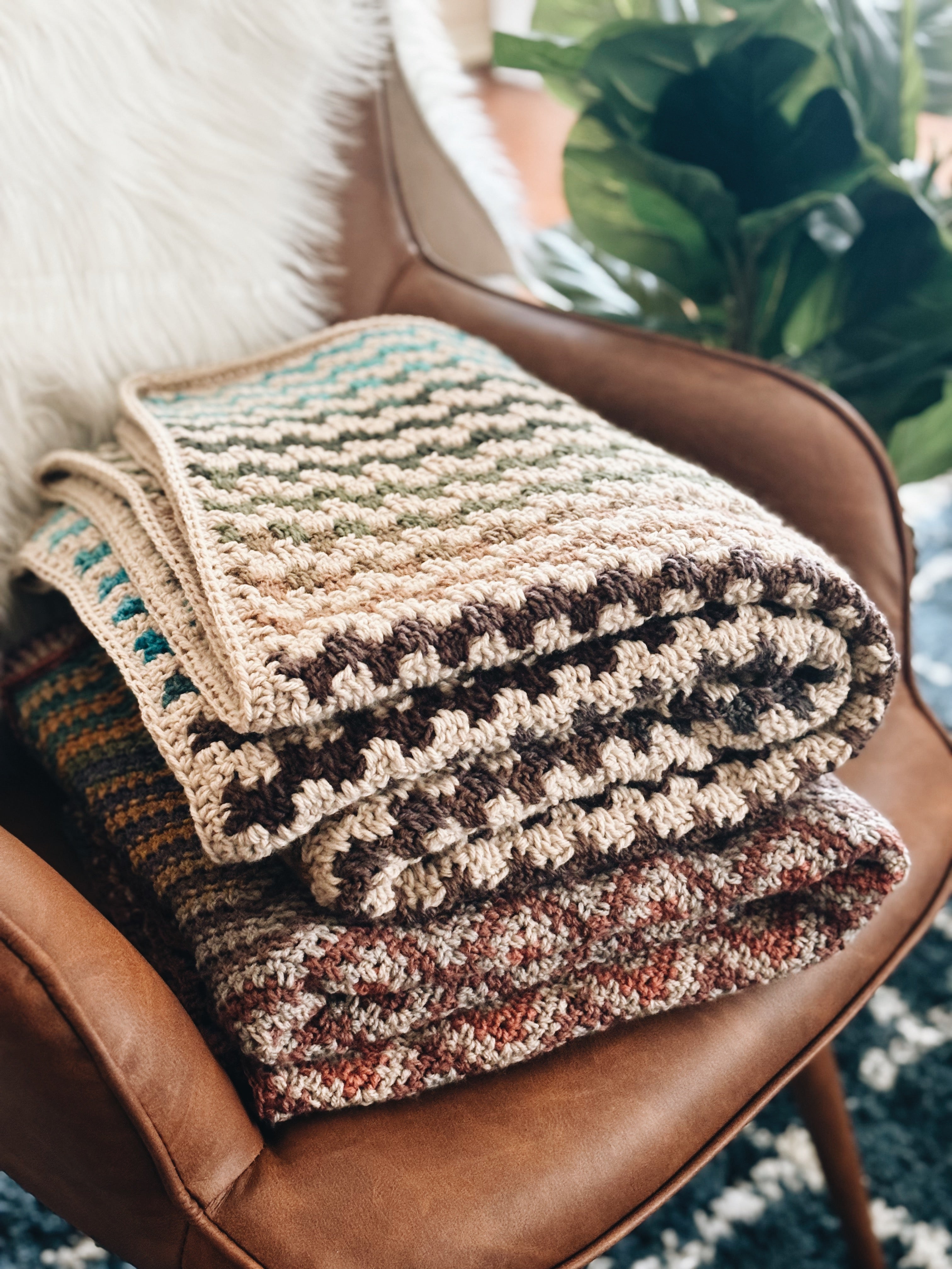 Crochet Ripple Moss Stitch Blanket – I Can Crochet That