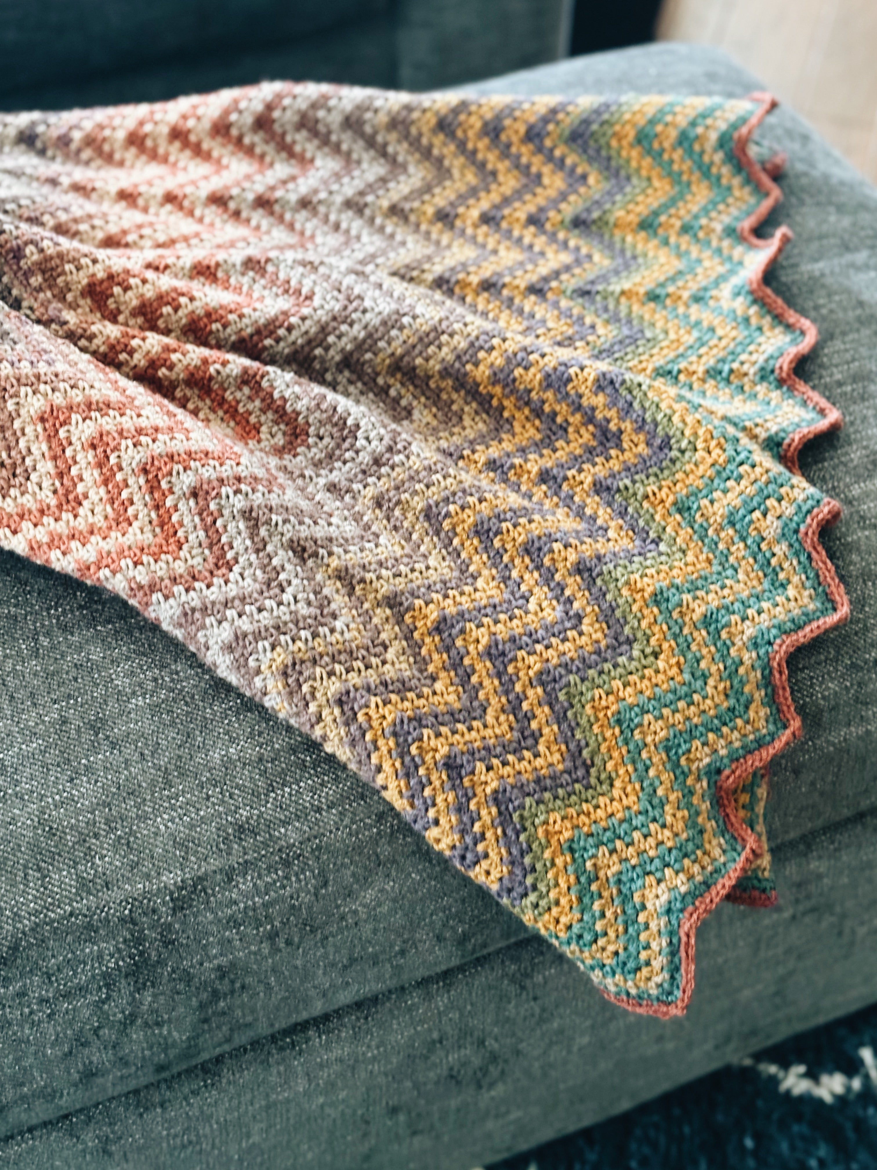 Crochet Ripple Moss Stitch Blanket – I Can Crochet That