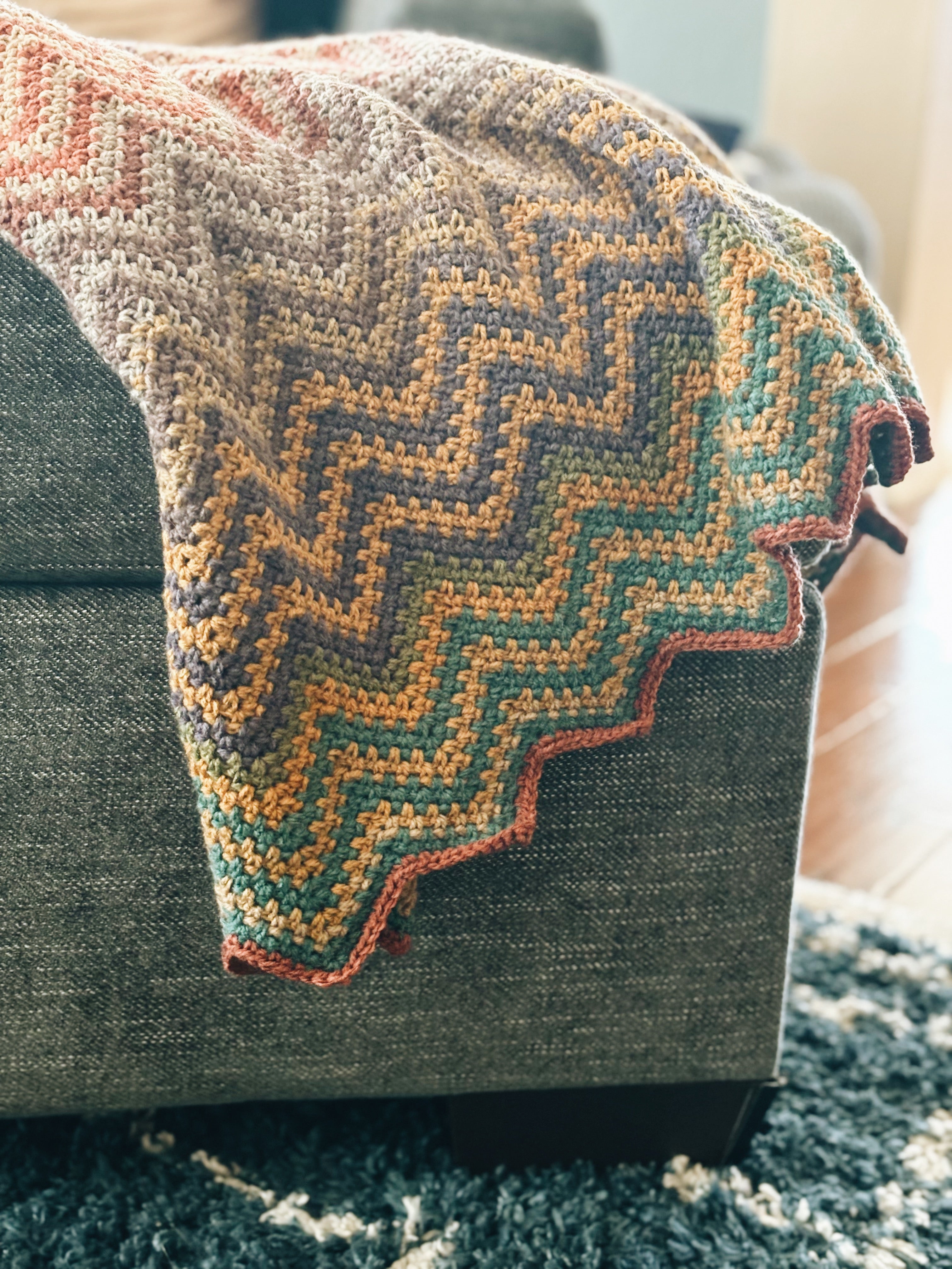 Crochet Ripple Moss Stitch Blanket – I Can Crochet That