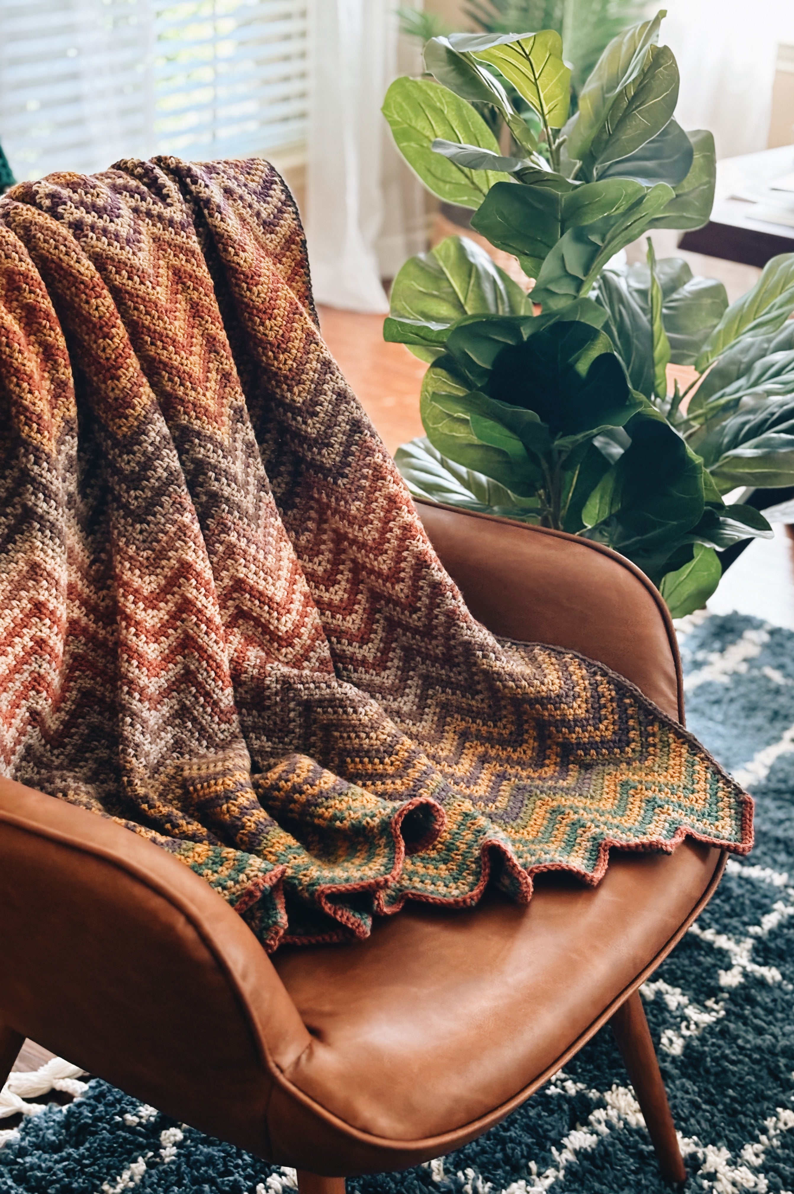 Crochet Ripple Moss Stitch Blanket – I Can Crochet That