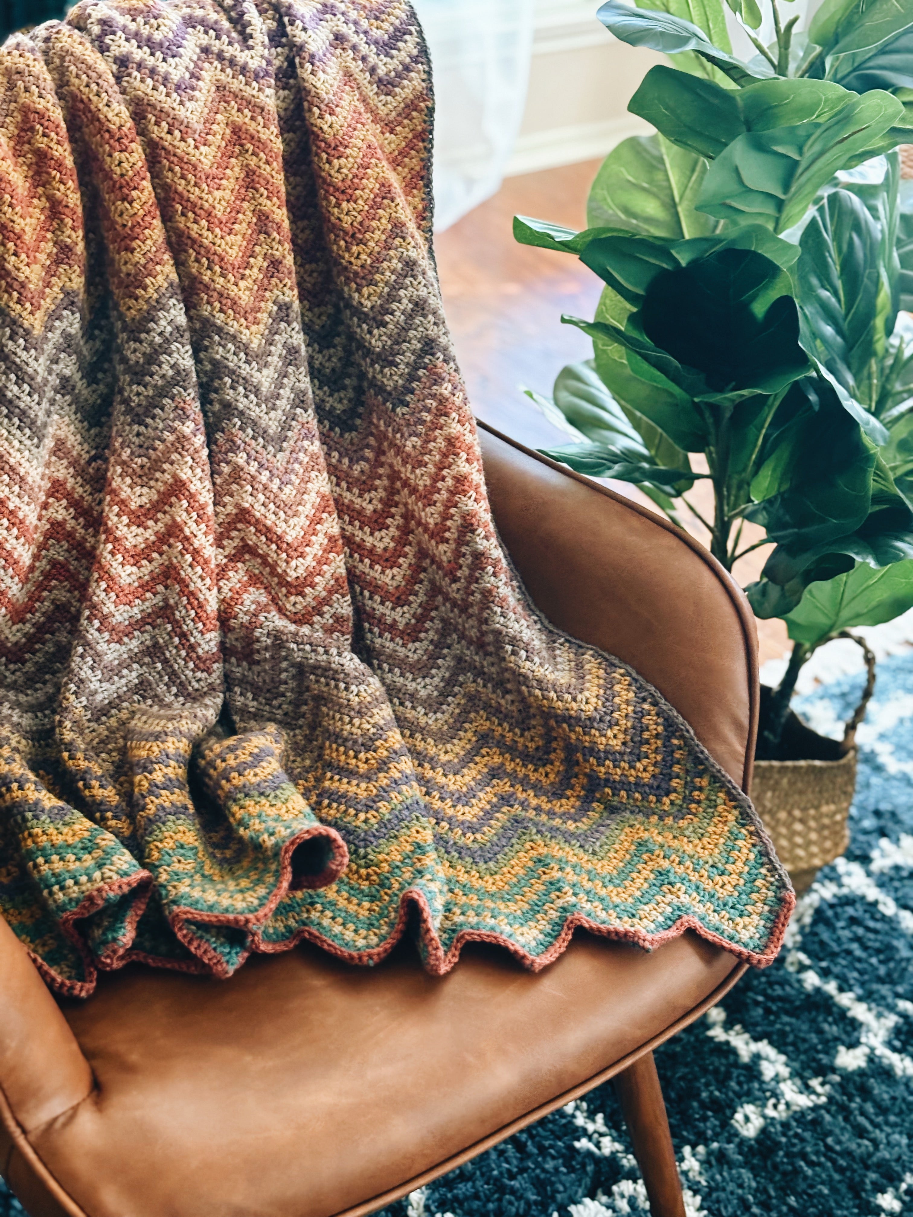 Crochet Ripple Moss Stitch Blanket – I Can Crochet That