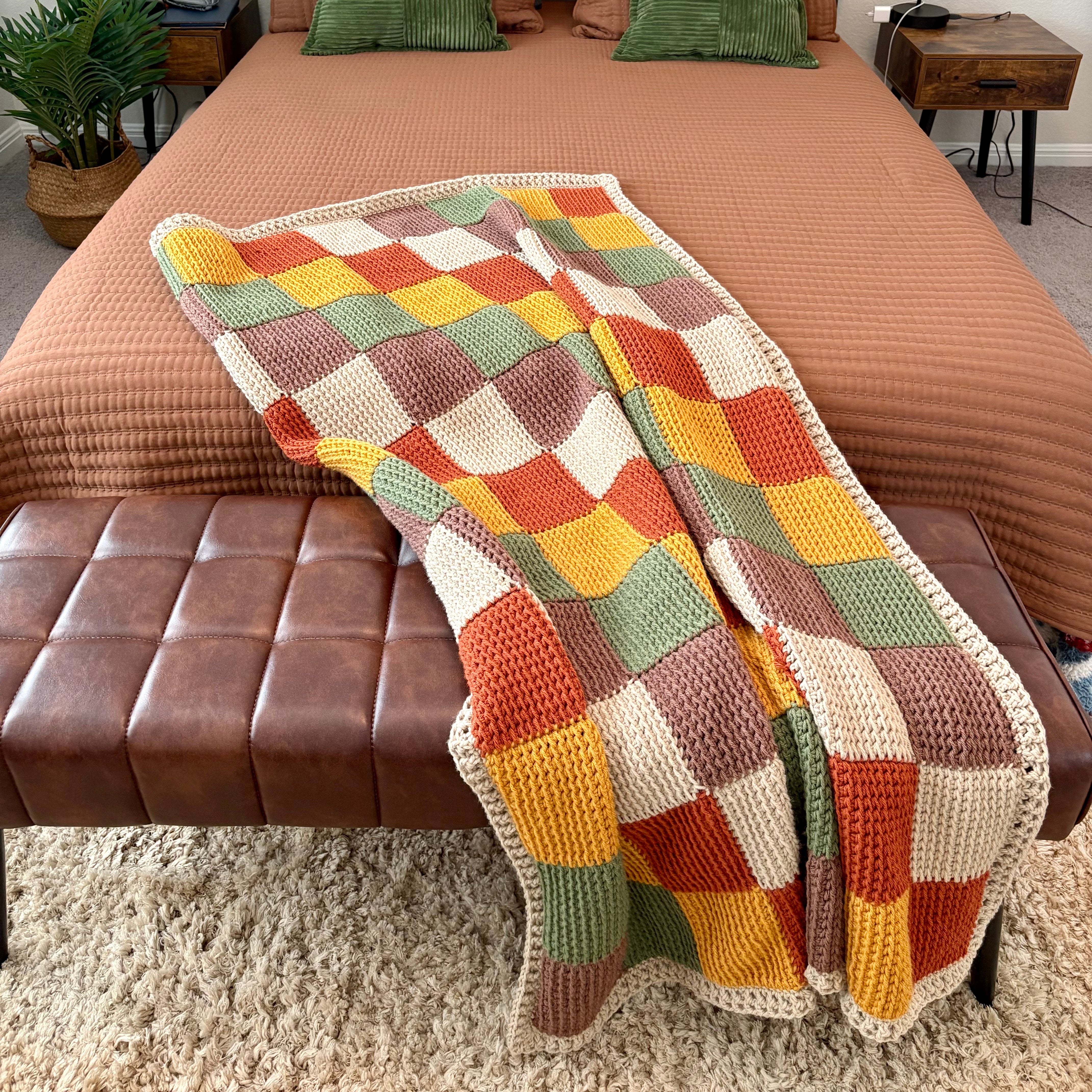 Tunisian Crochet Entrelac Blanket Pattern – I Can Crochet That
