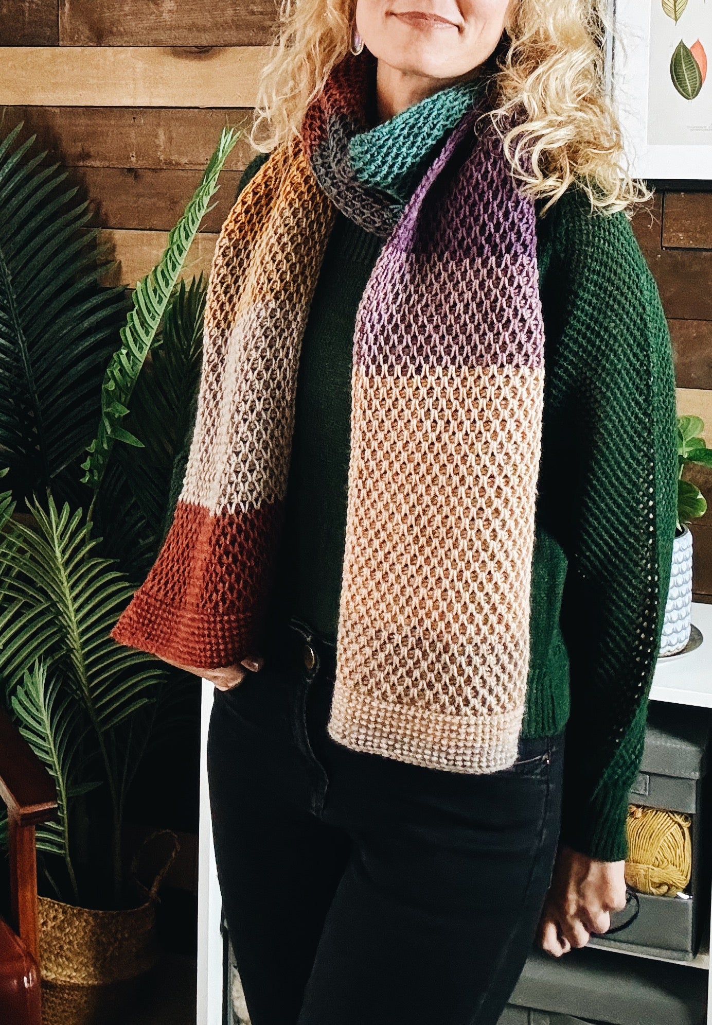 Tunisian Crochet Scarf Pattern with Self-Striping Yarn – I Can Crochet That