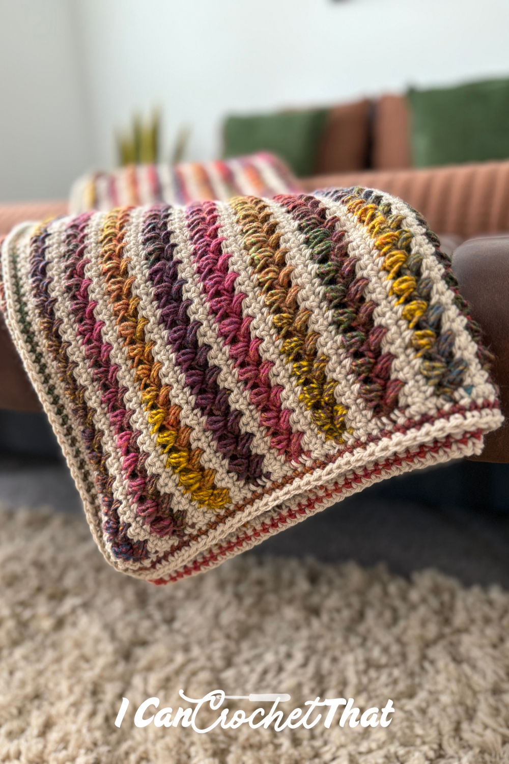 The Goldie Blanket: Two Color Textured Crochet Throw – I Can Crochet That